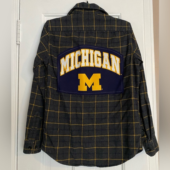 Tops | University Of Michigan Flannel Shirt | Poshmark